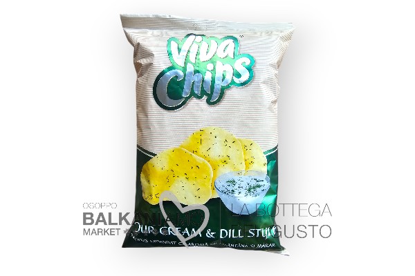 PATATINE VIVA CHIPS GUSTO PANNA ACIDA E ANETO 100G - Balkaniamo ...